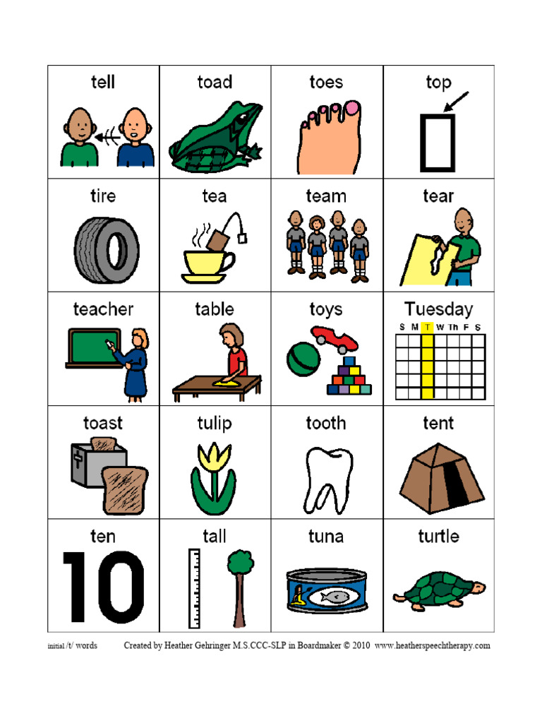 Initial T Words | PDF