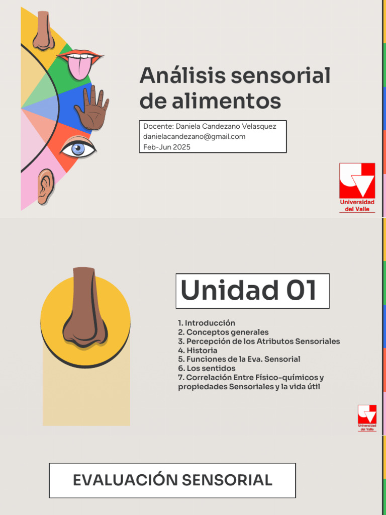 Unidad 1. Introducción Sensorial | PDF | Sentidos | Gusto