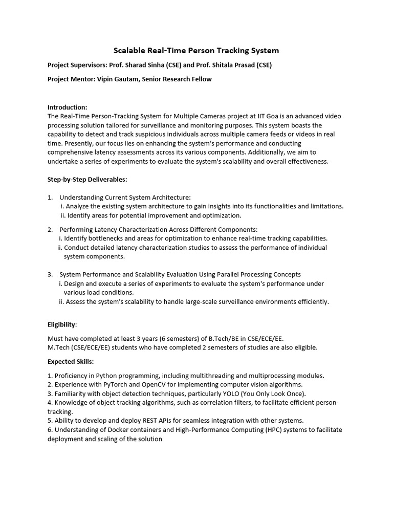 NSMGOA4 Scalable Real Time Person Tracking System | PDF