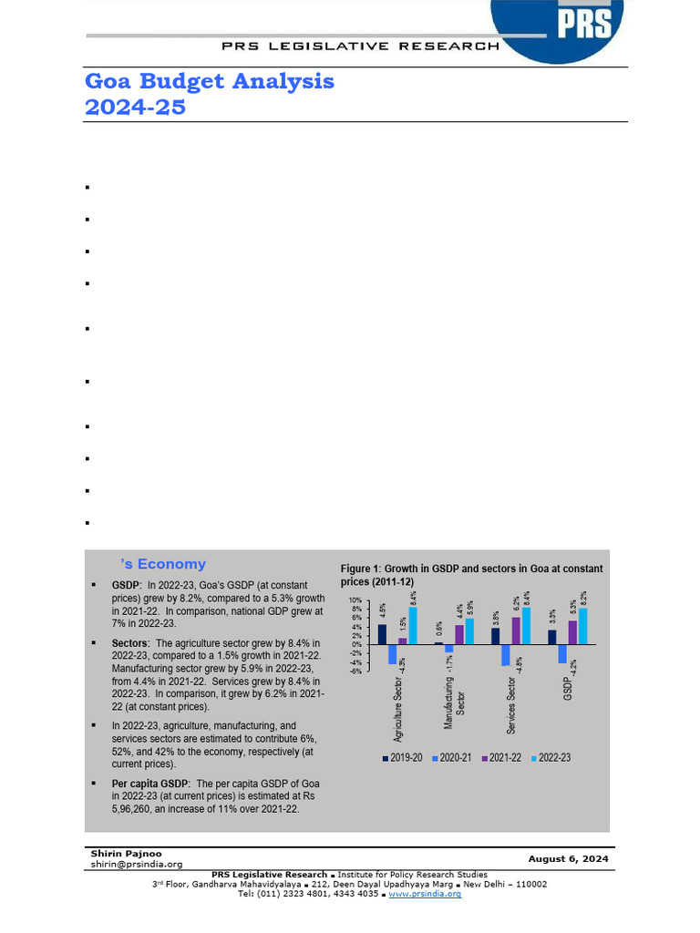Goa Budget 2024-25 Overview and Analysis | PDF | Government Budget ...