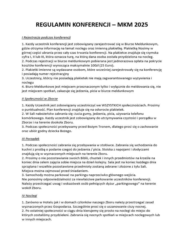 MKM 2025 - Informacje Dodatkowe | PDF