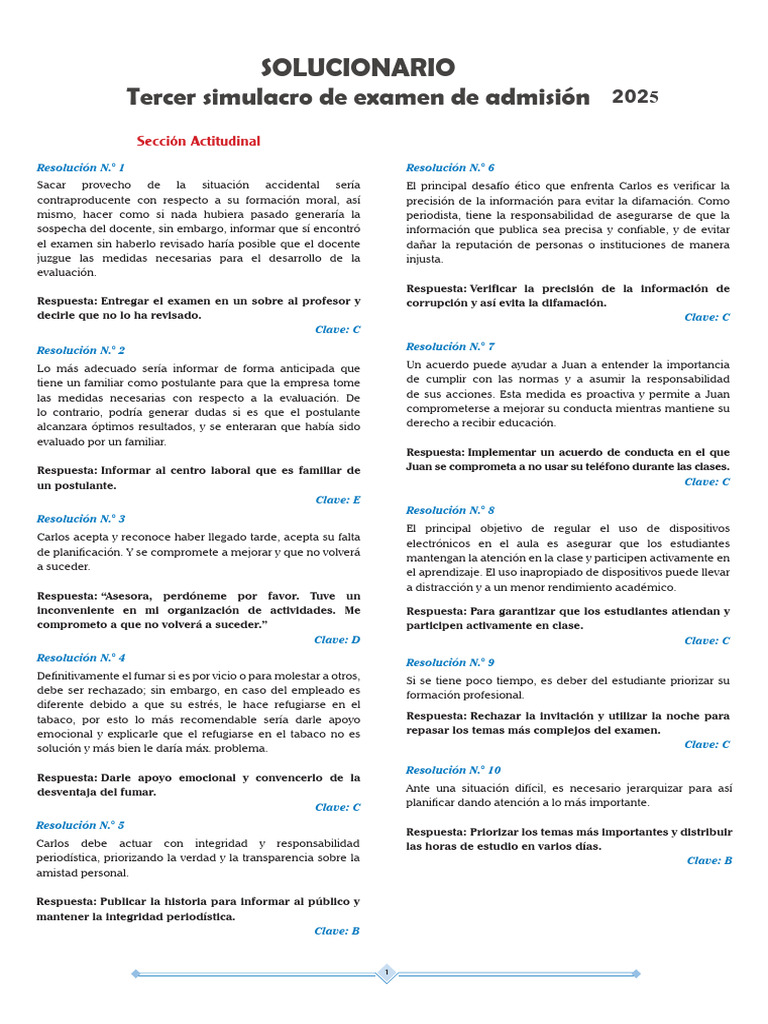 3 Solucionario Examen 2025 PREU | PDF | Razonamiento inductivo