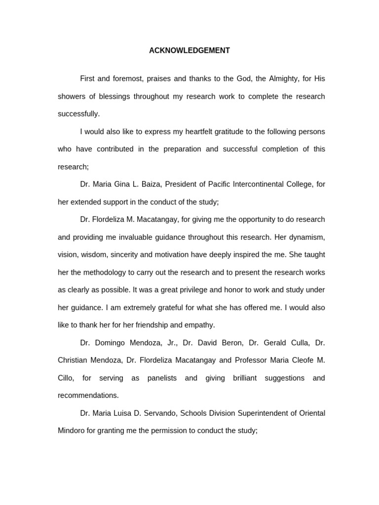 Acknowledgement-Dedication - Roseamor | PDF