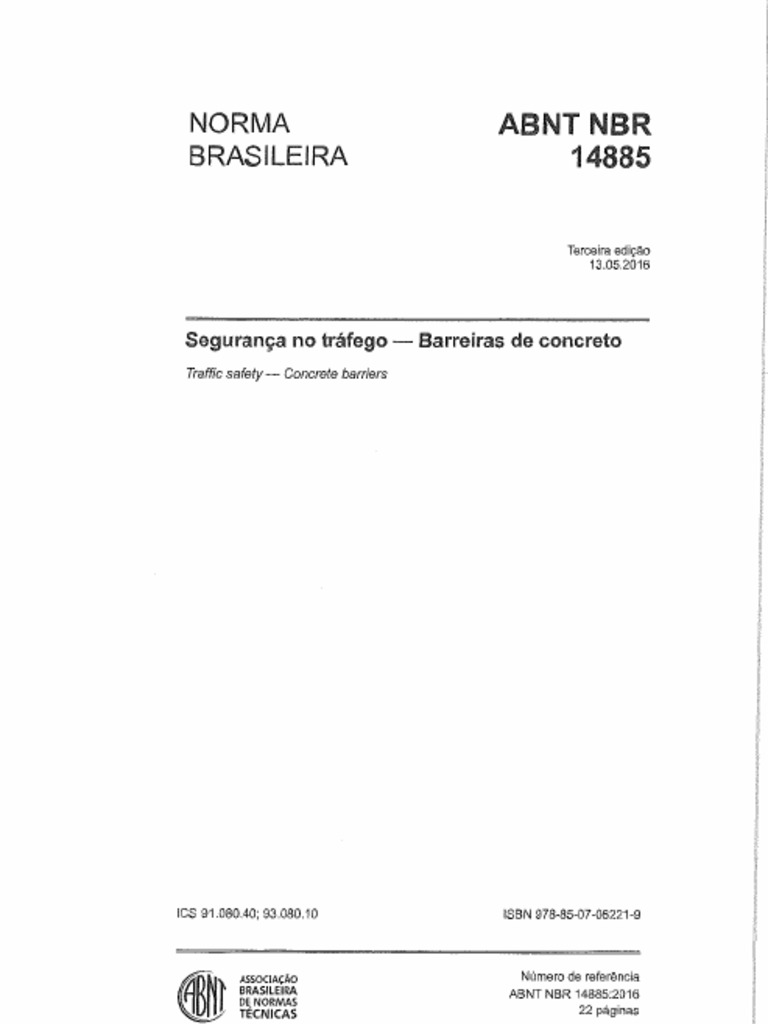 NBR 14885 - 05-2016-Barreiras | PDF