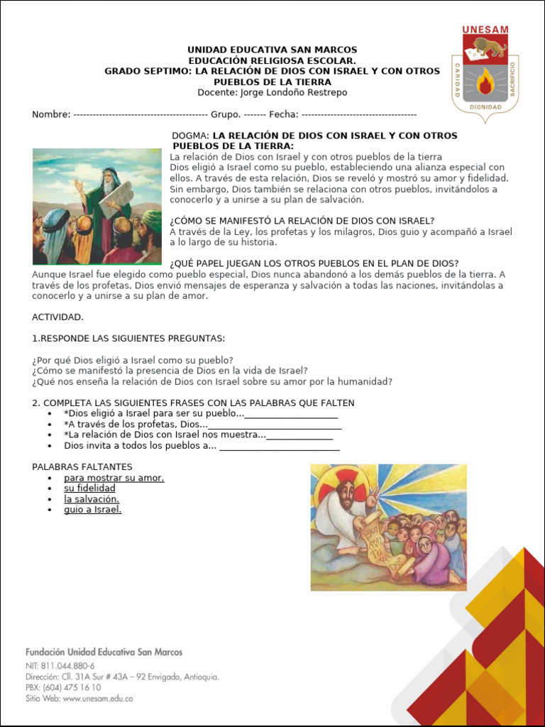 Ficha#9 La Relación de Dios Con Israel | PDF