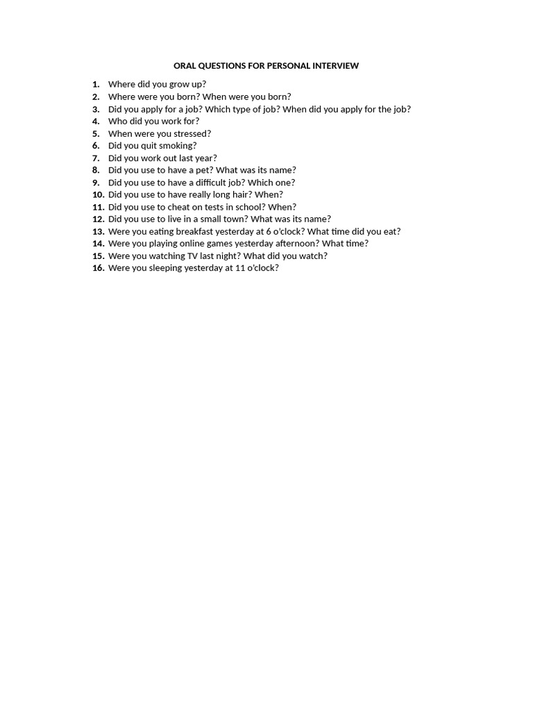 Oral Questions | PDF