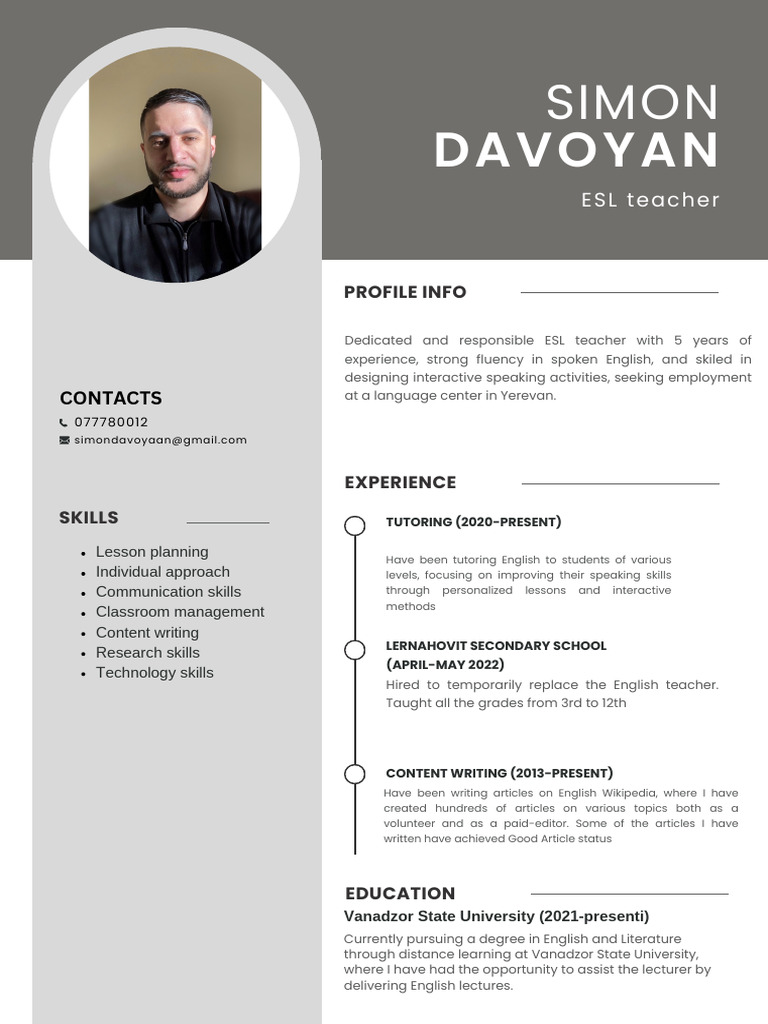 Simon Davoyan CV | PDF
