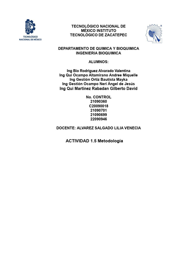 Actividad 1.5 Metodologia - E3 | PDF