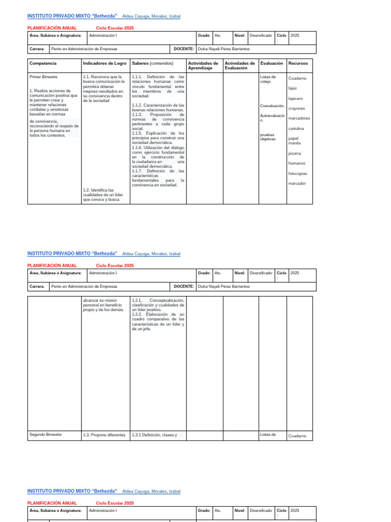 Planificacion de 6to. PA RELACIONES 2O25 | PDF | Moralidad | Maestros