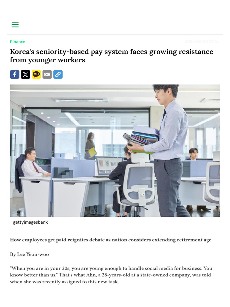 Korea's Seniority-Based Pay System Faces Growing | PDF | Employment ...