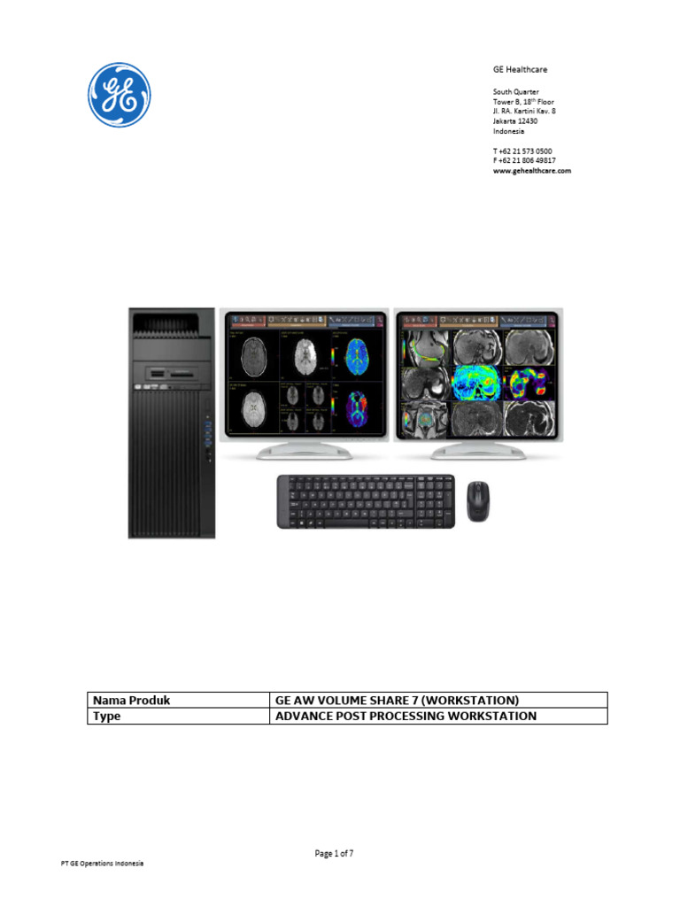 GE AW Volumeshare 7 Workstation Spesification | PDF | Medical Imaging ...