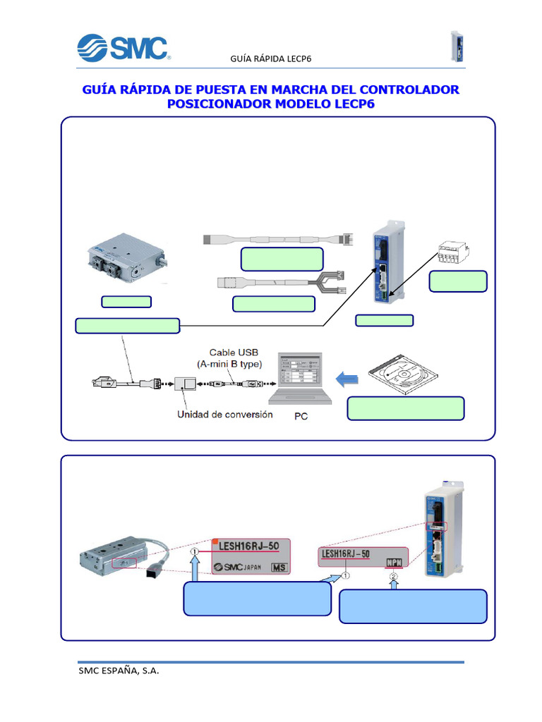 Guía Rápida LECP6: Puesta en Marcha | PDF | Conector eléctrico ...