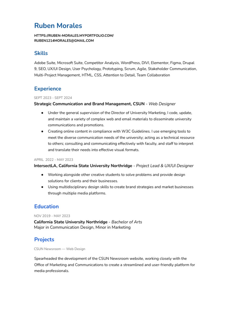 Resume - Ruben Morales | PDF