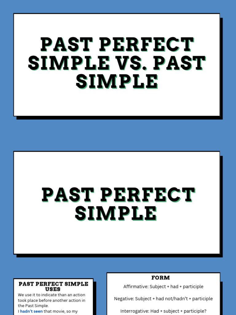 Past Perfect vs. Past Simple Guide | PDF | Verb | Subject (Grammar)