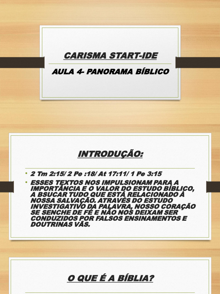 CARISMA START-IDE-PANORAMA BÍBLICO | PDF | Bíblia | Cânon Bíblico