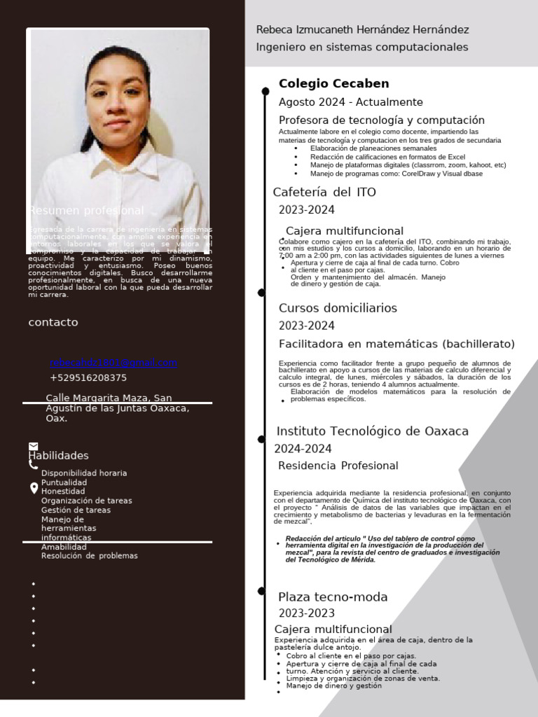 Currículum Vitae Rebeca Izmucaneth Hernández | PDF