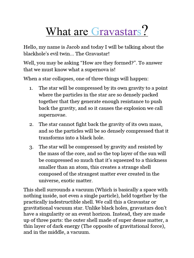 What Are Gravastars | PDF