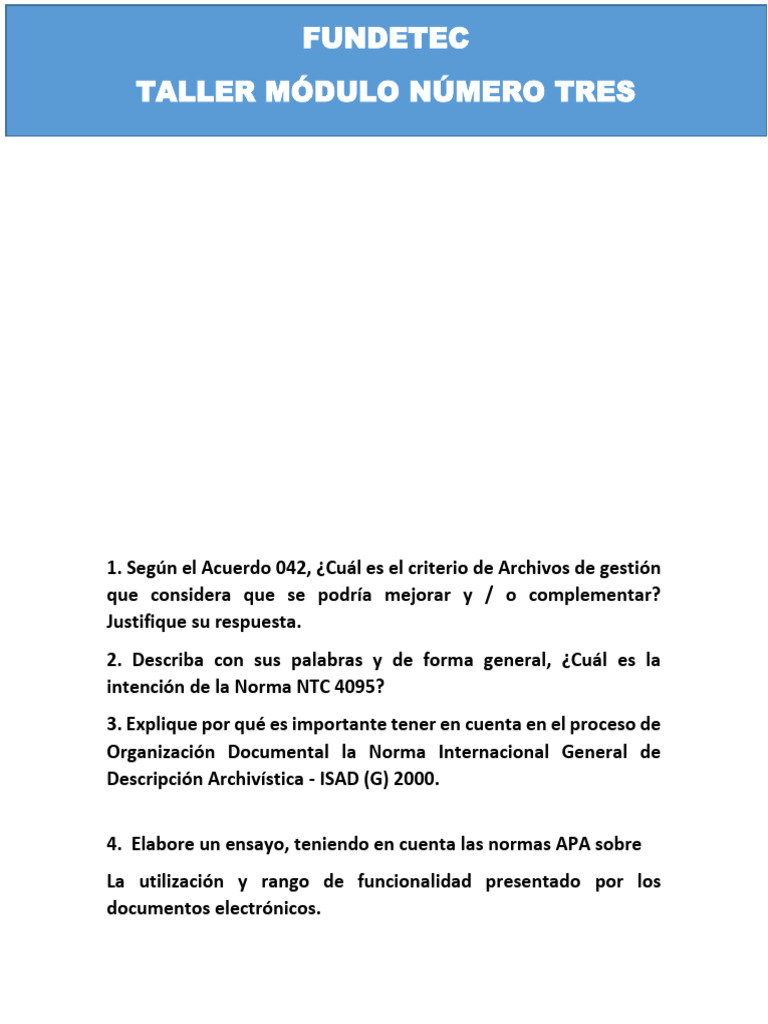 Taller Modulo 3 | PDF | Informática