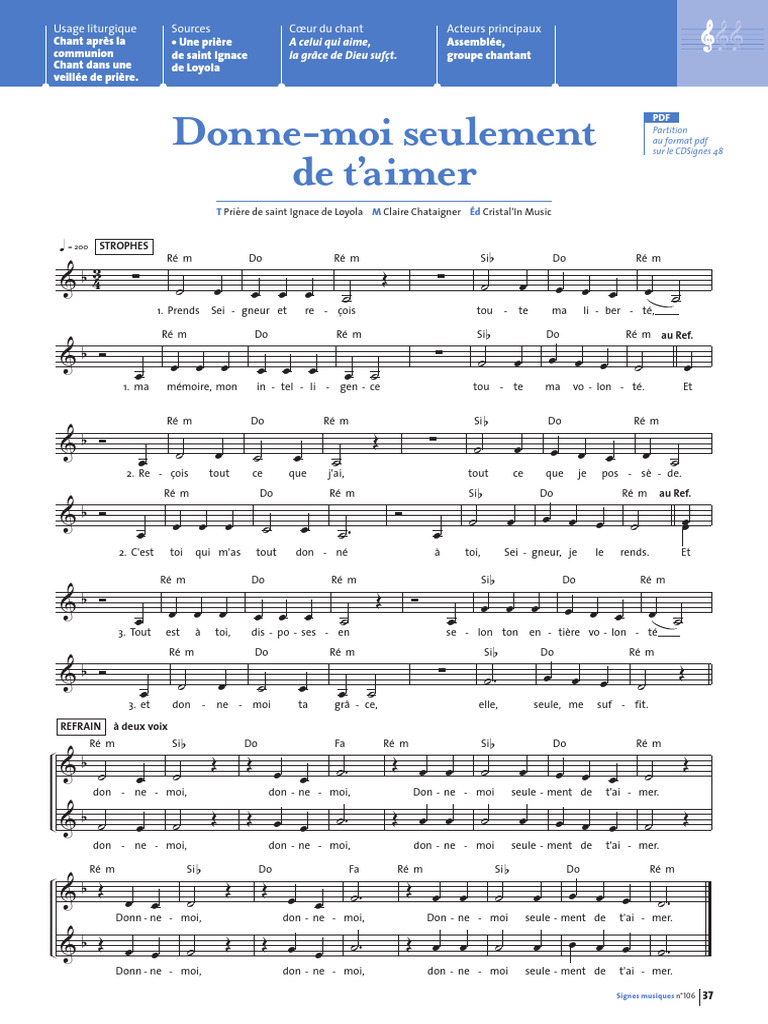 Donne Moi Seulement de T Aimer | PDF