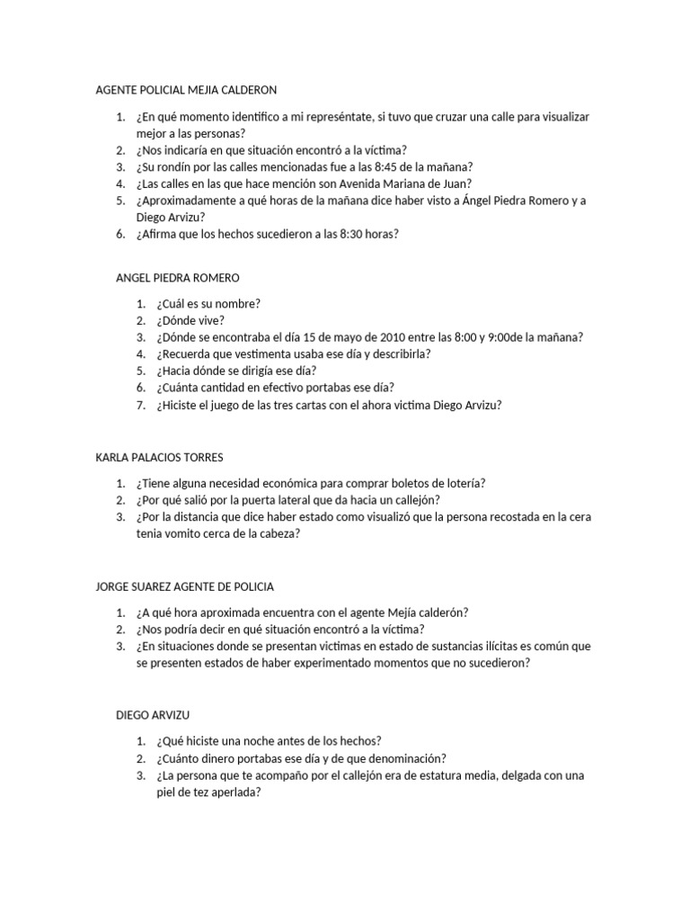 contra interrogatorio | PDF