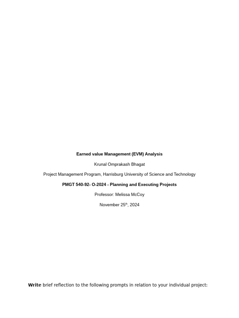 Earned Value Management | PDF | Business | Projects