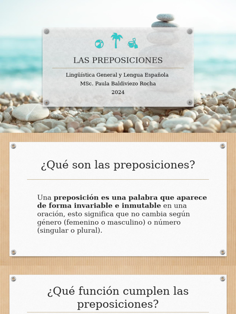 Las Preposiciones | PDF | Oración (Lingüística) | Adverbio