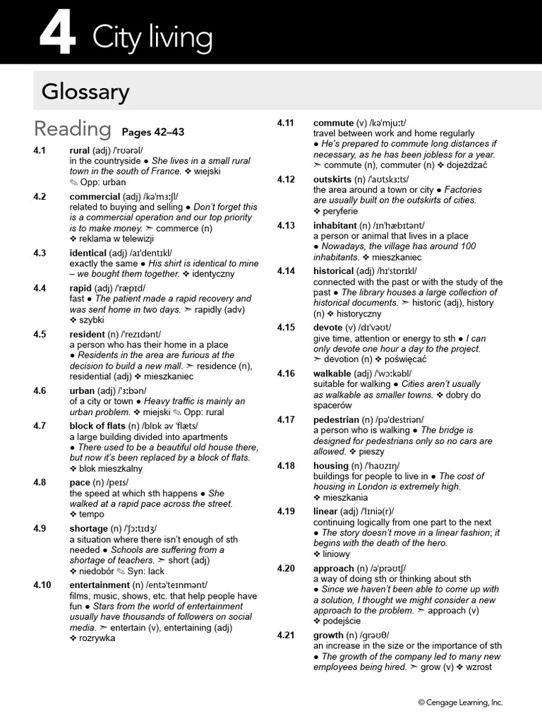 Vocabulary for Urban and Rural Living | PDF | Traffic