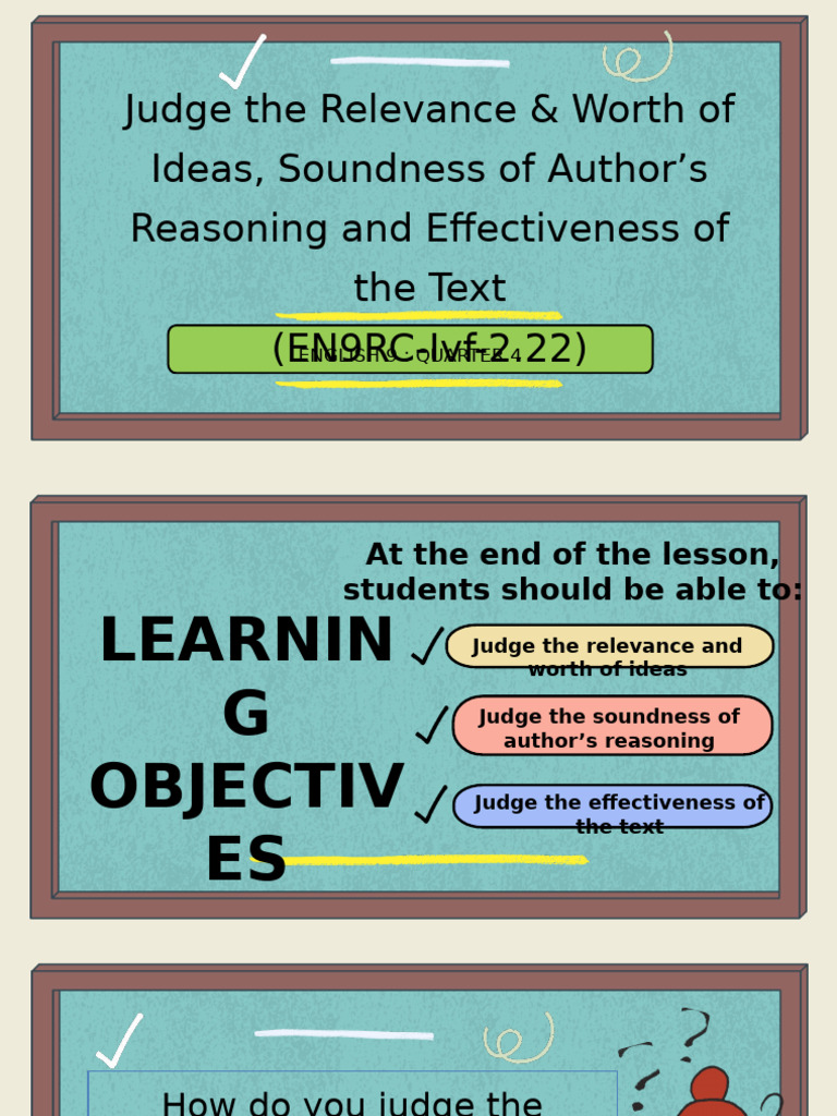 Judge The Relevance and Worth of Ideas | PDF | Cognitive Psychology ...