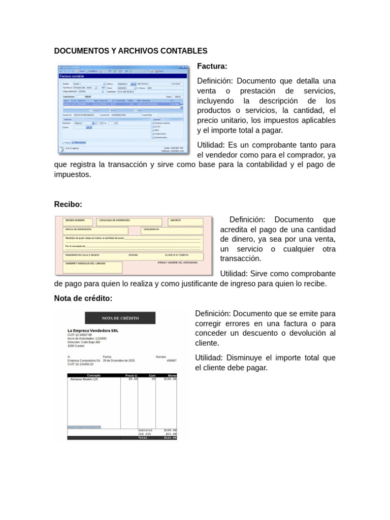Documentos y Archivos Contables | PDF | Contabilidad | Factura