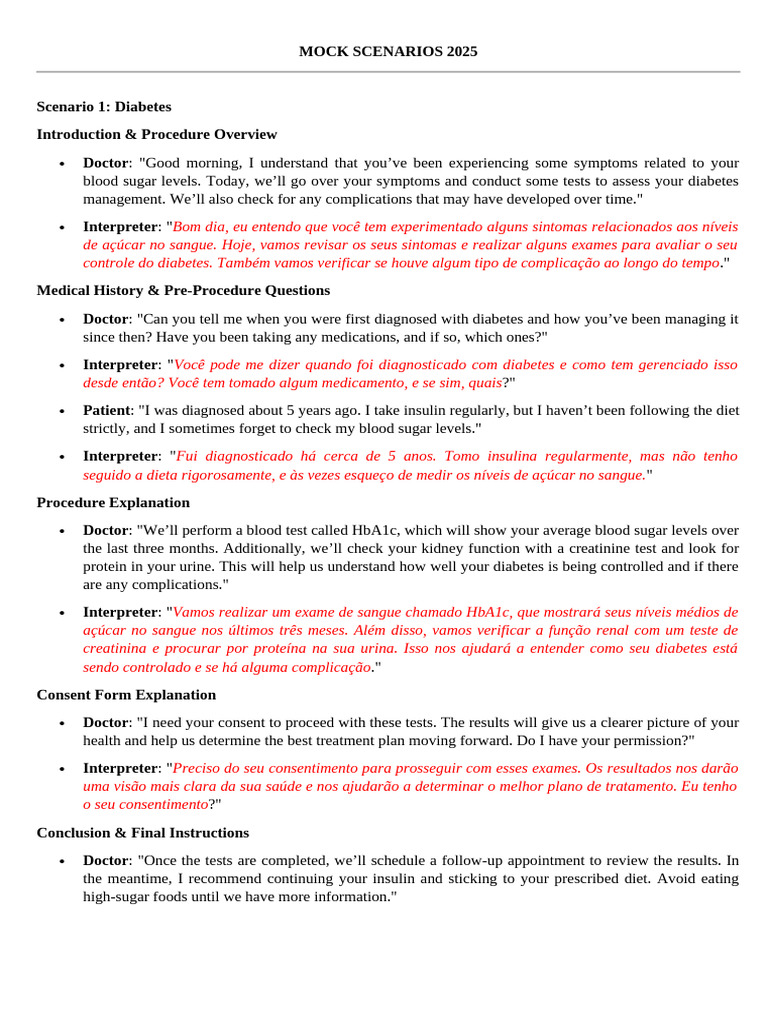 Mock Scenarios 2025 | PDF | Glaucoma | Olho