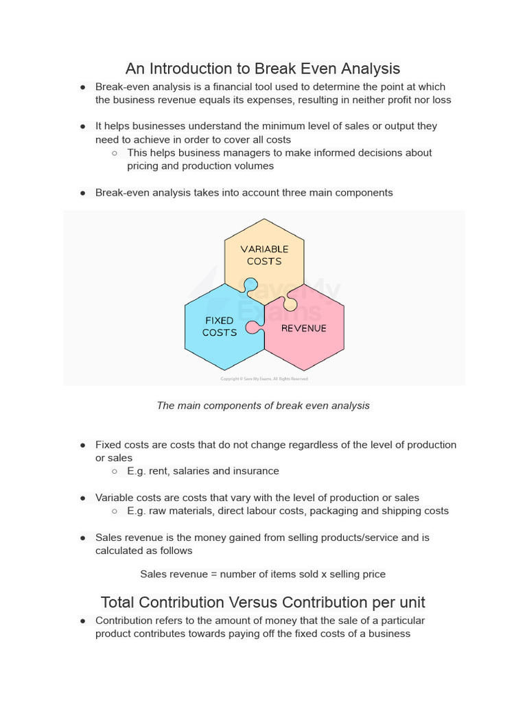 Break-Even Analysis Essentials | PDF | Business Economics | Financial ...