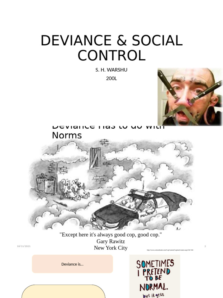 Deviance & Social Control (Autosaved) - 1 | PDF | Deviance (Sociology ...