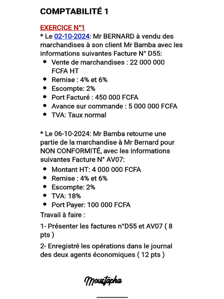 EXERCICE N°1 - Achat-Vente-1 | PDF