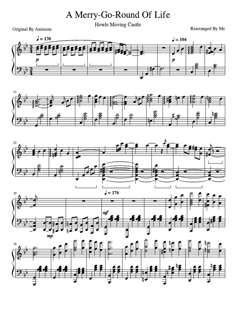 Merry Go Round of Life (Howl's Moving Castle OST) - Animenz A Merry-Go ...