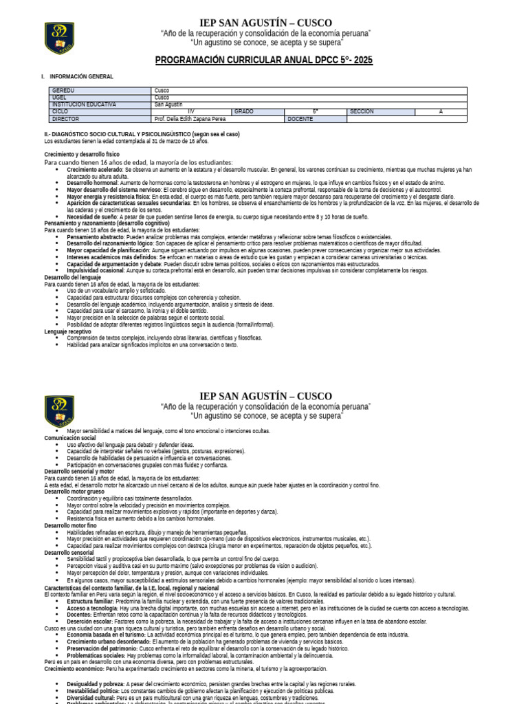 Pca 5° DPCC | PDF | Aprendizaje | Residuos