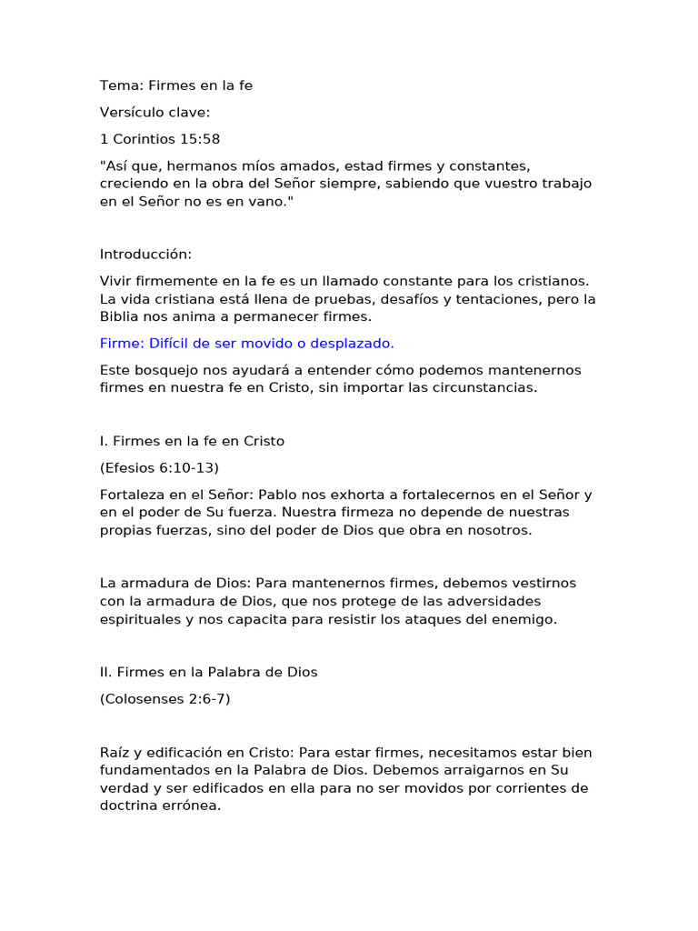 Firmes en La Fe | PDF | Cristo (título) | Oración