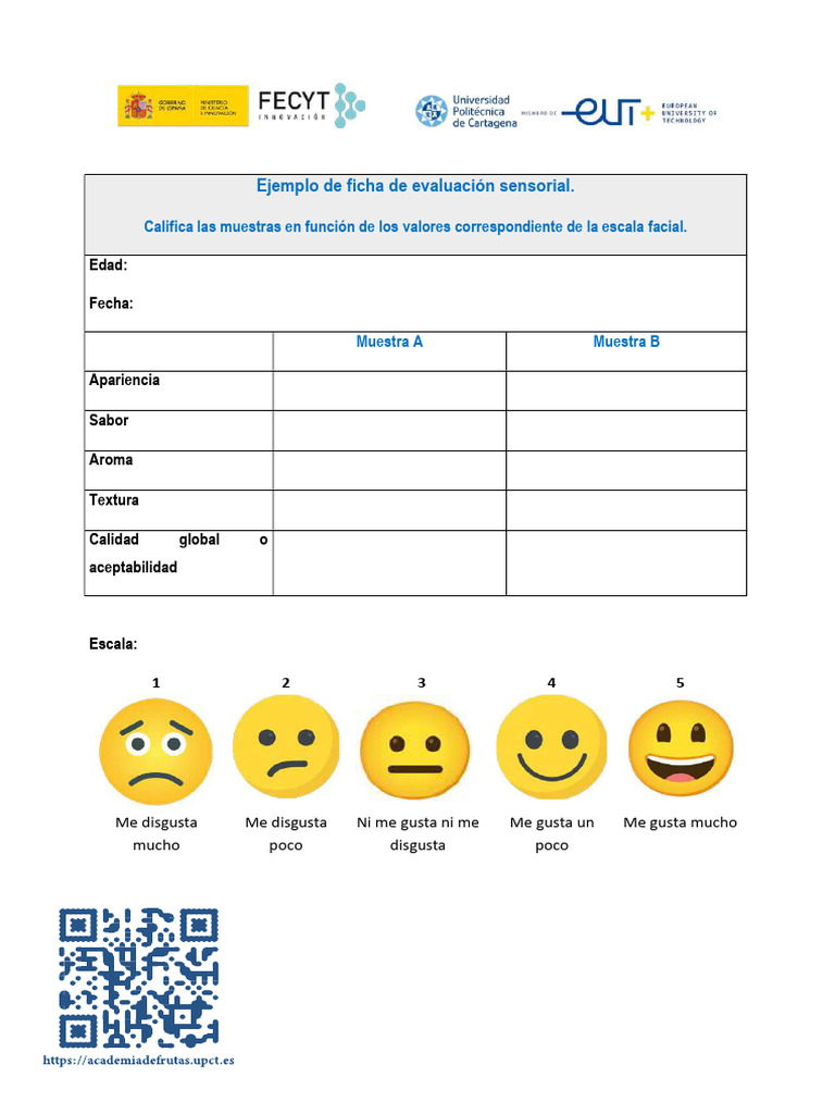 Ficha De Evaluación Sensorial Simplificada Pdf