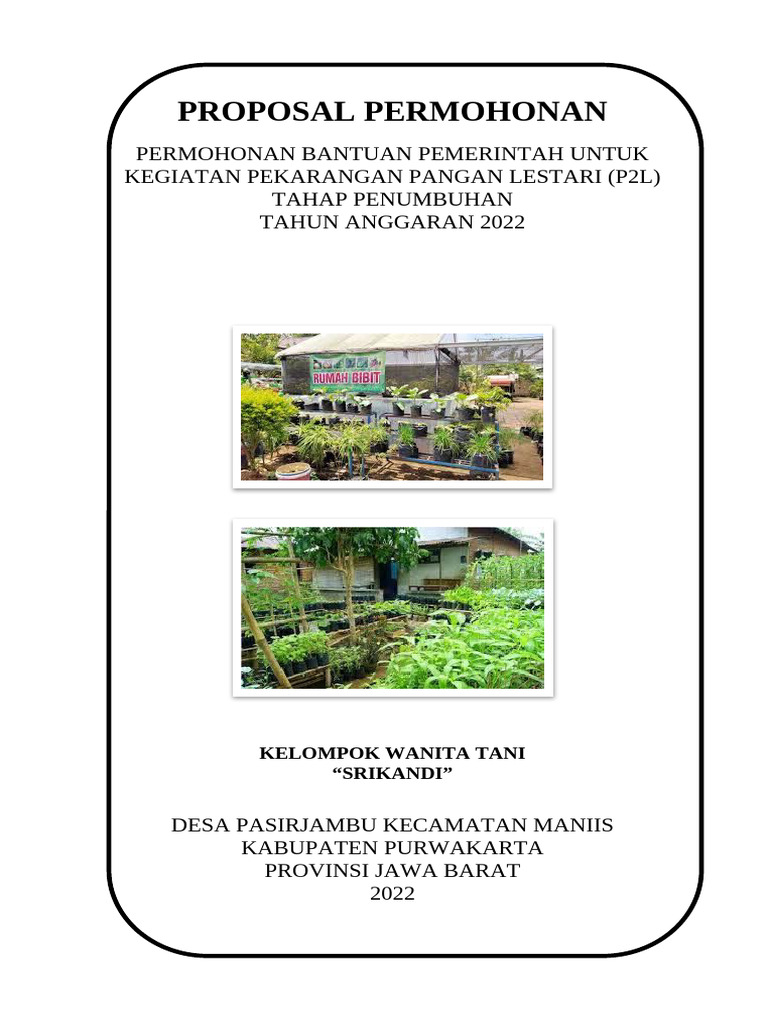 Proposal Bantuan P2L Kelompok Srikandi | PDF