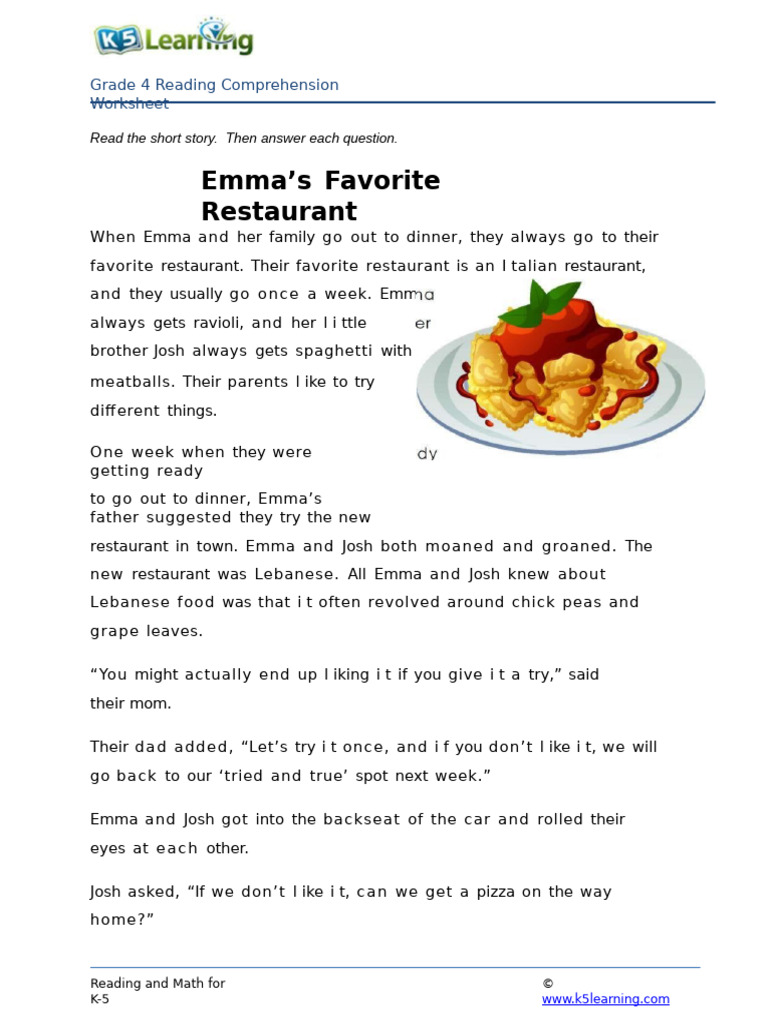 Emma's Restaurant Adventure | PDF | European Cuisine | Western Cuisine