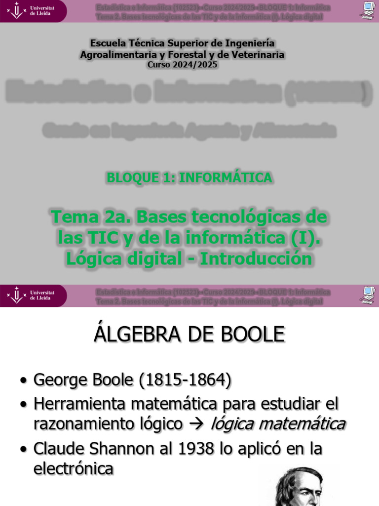 Lógica Digital | PDF | Álgebra de Boole | Enseñanza de matemática