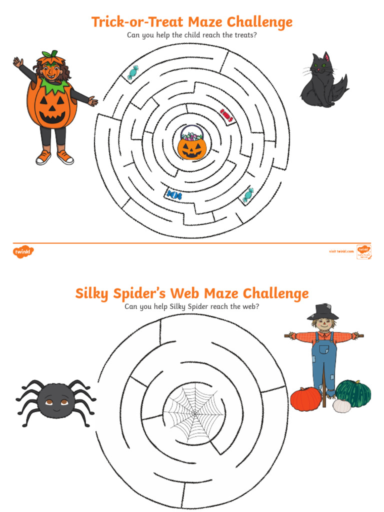 Halloween Maze Challenges for Kids | PDF