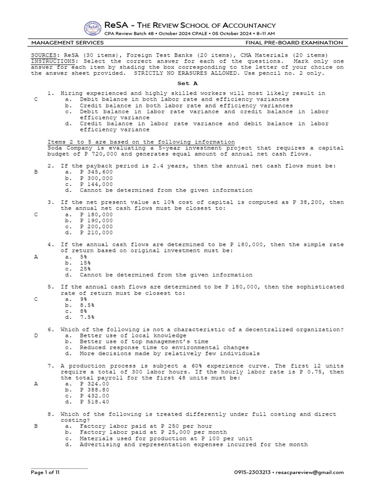 ReSA B48 MS Final PB Exam - Questions, Answers and Solutions | PDF ...