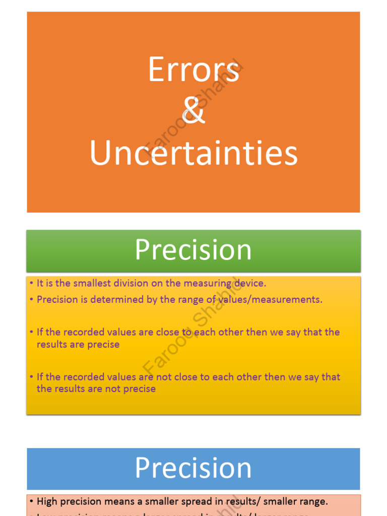 Understanding Errors and Uncertainties | PDF | Observational Error | Accuracy And Precision