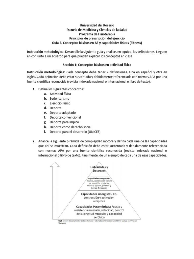 Guía 2. Conceptos básicos en AF y capacidades físicas (Fitness) | PDF