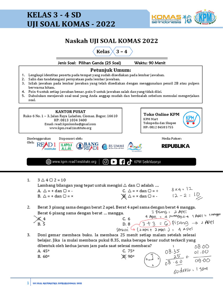 Ns Uji Soal Kms Kelas 3-4 | PDF