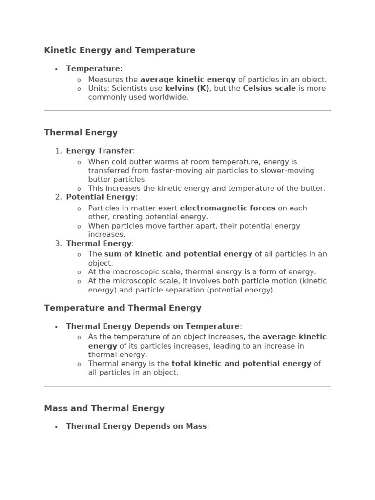 Kinetic Energy and Temperature | PDF | Temperature | Convection