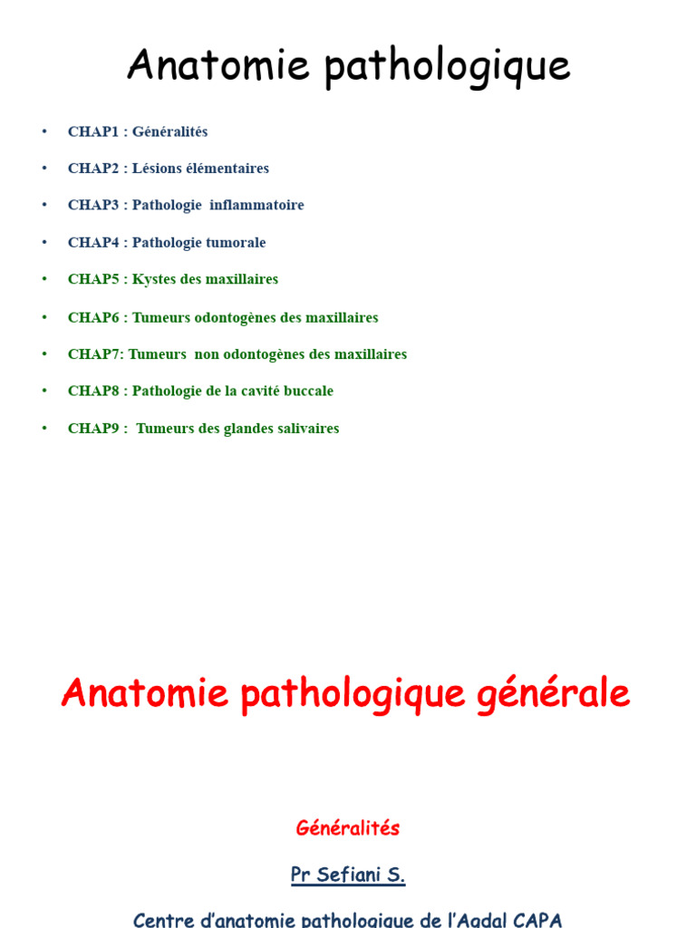 Anatomie Pathologique Générale | PDF | Biopsie | Médecine clinique