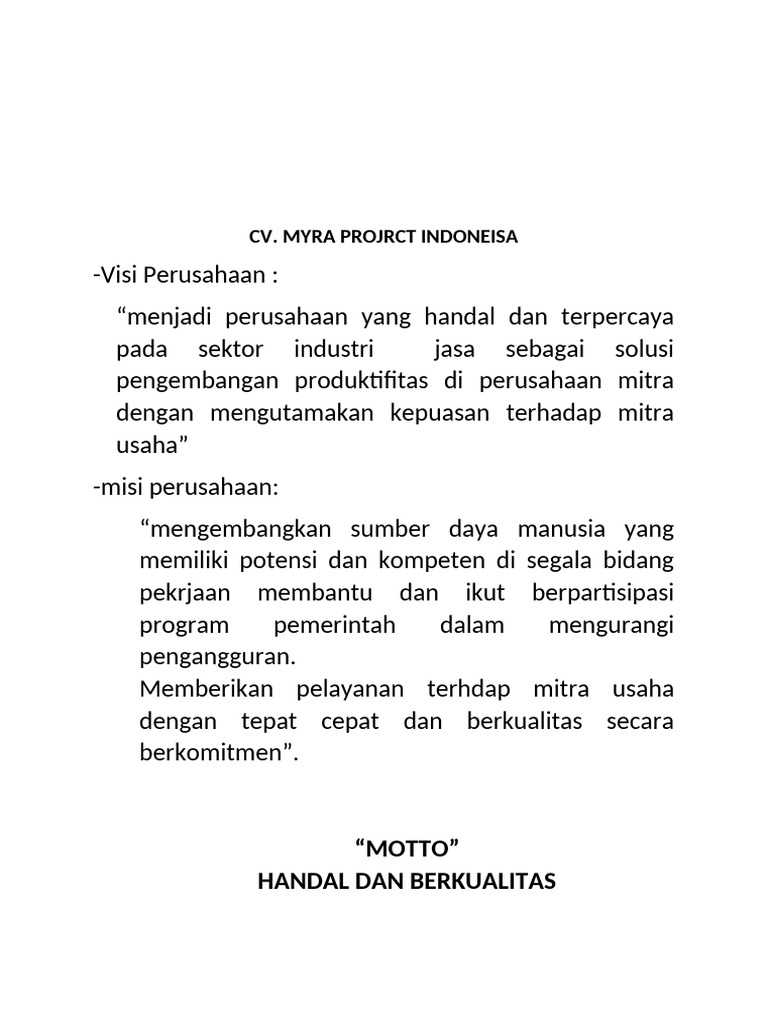 CV Myra Project 2 | PDF