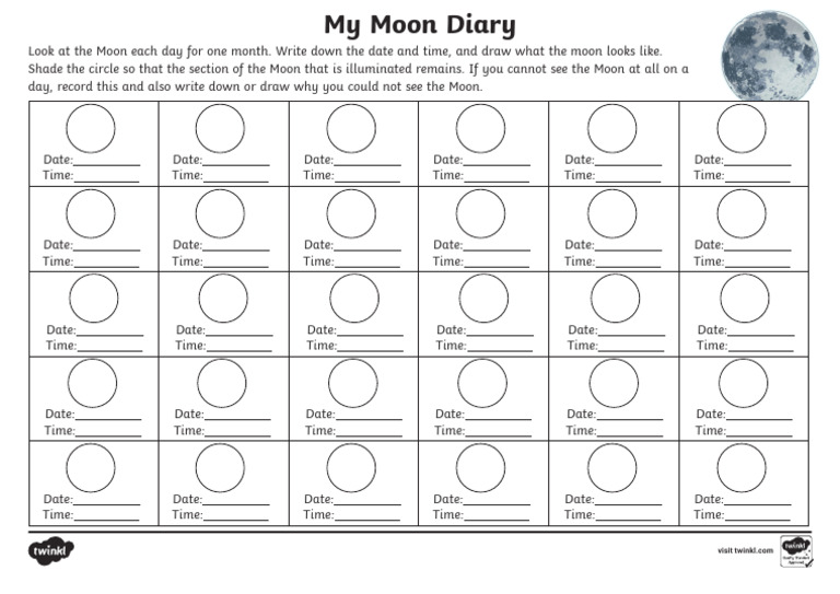 Moon Observation Diary Template | PDF