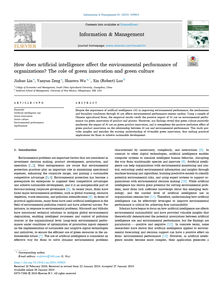 5 - 2024 How-Does-Artificial-Intelligence-Affect-The-Environmental-Pe ...